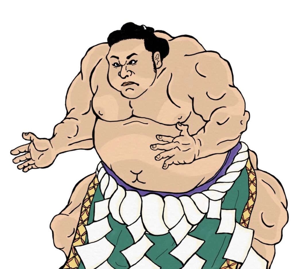 浮世絵 相撲 イラスト - ノゾエタカフミ